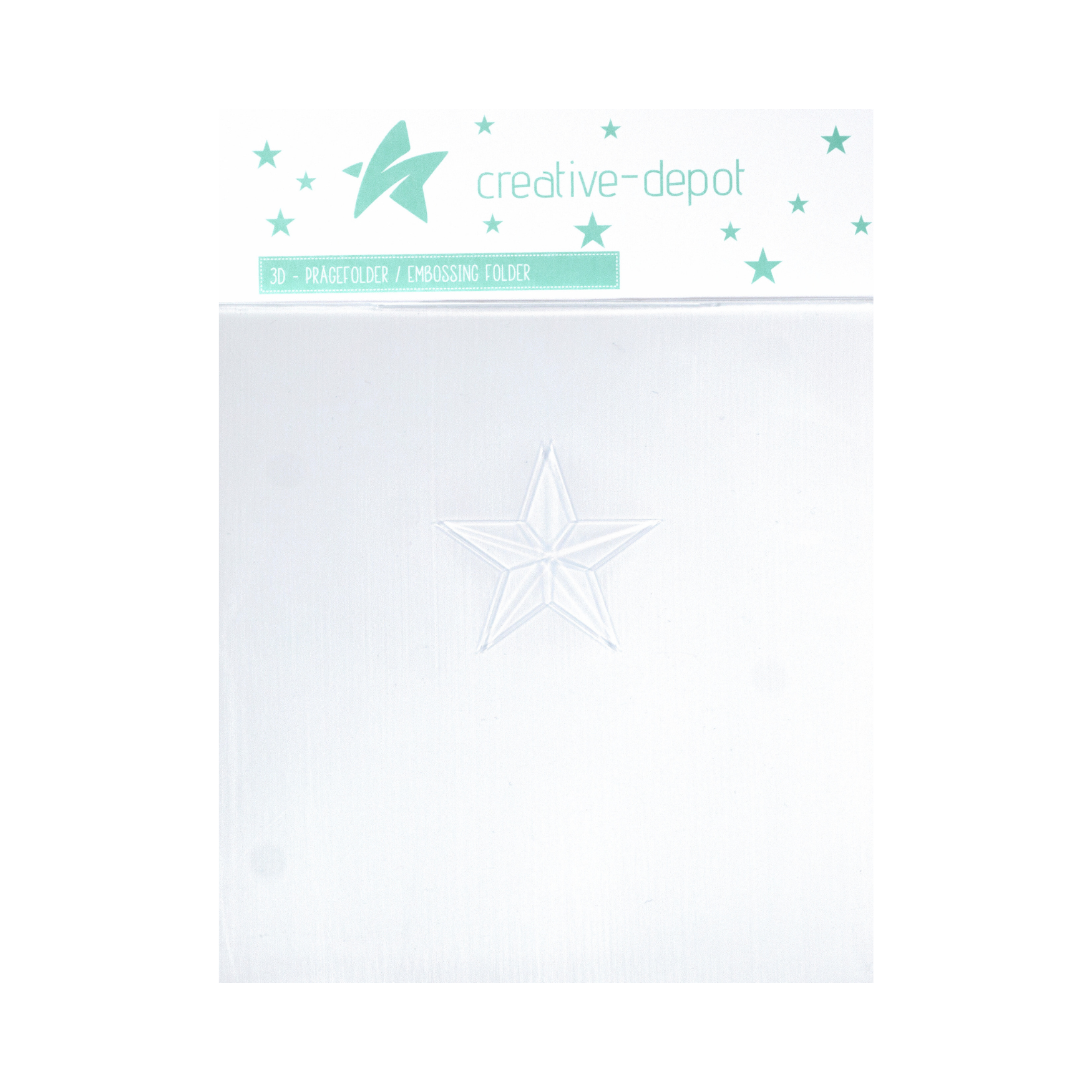 Embossing folder - 3D star - five-pointed - 15 x 15 cm