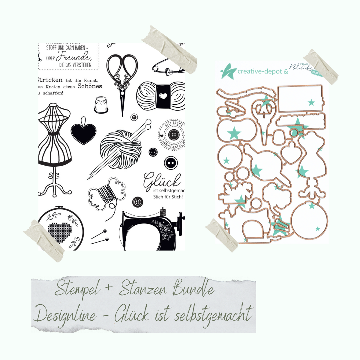 Bundle - Designline - Glück ist selbstgemacht - Stempelset & Stanzen