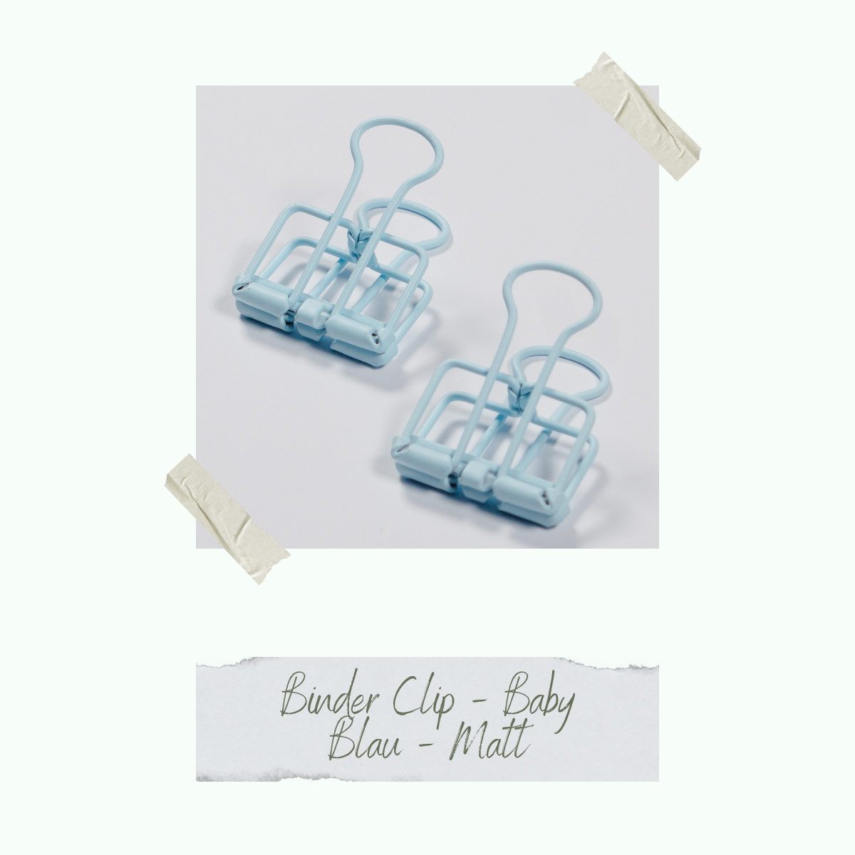 Binder Clip - Baby Blau - Matt - 2,0 x 4,0 cm | CD-ZB-024