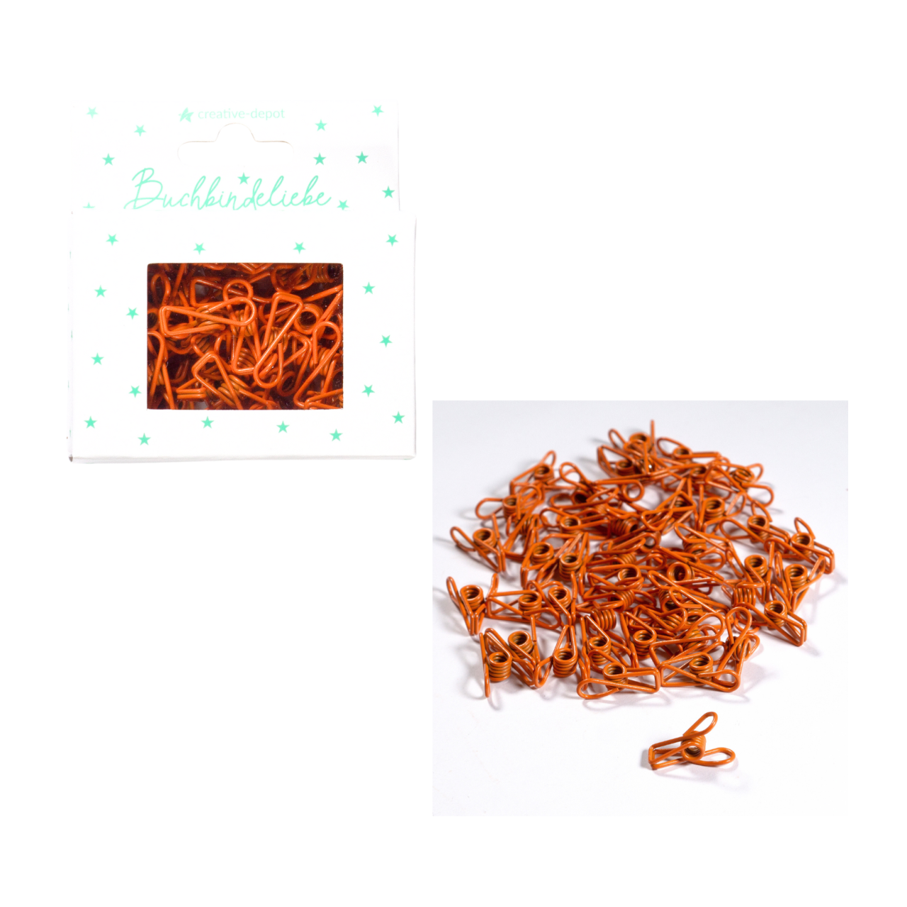Mini Clip - Autumn orange - Matt - 20 pieces
